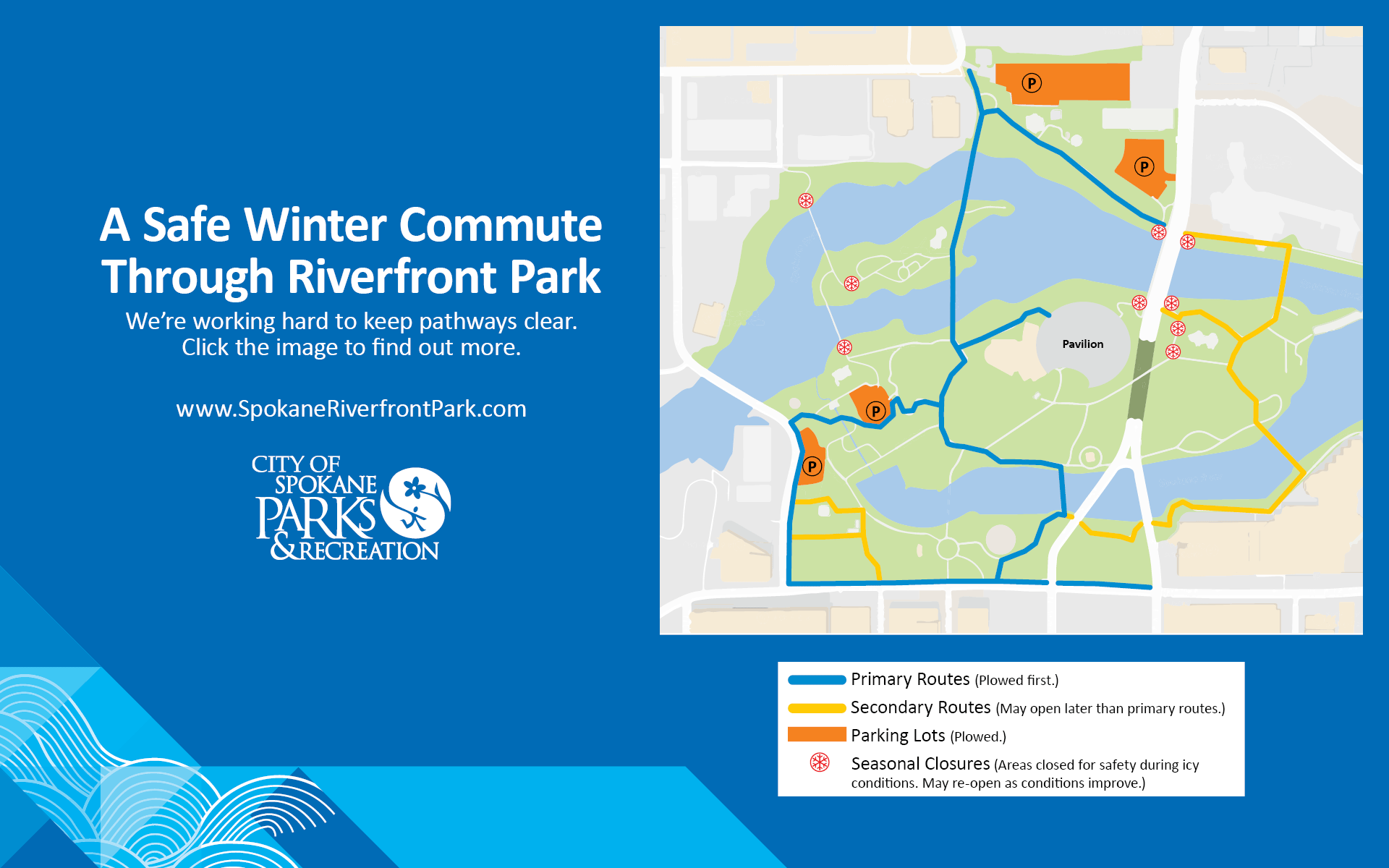 Snow Routes in Riverfront Park - City of Spokane, Washington