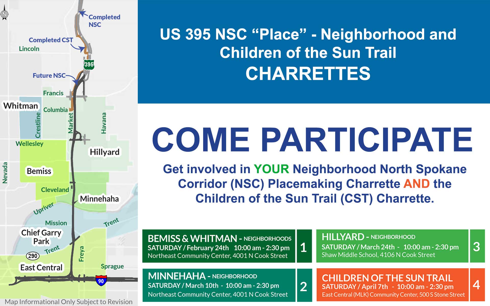 Upcoming North Spokane Corridor Workshops - City of Spokane, Washington