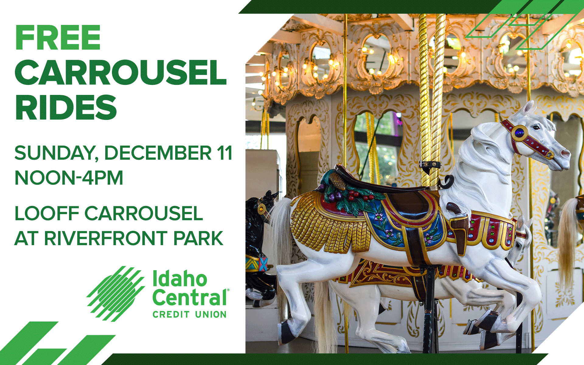 Free Carrousel Rides sponsored by ICCU - City of Spokane, Washington