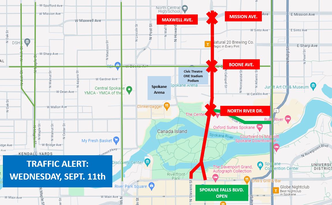 High Traffic Impacts This Week - City of Spokane, Washington