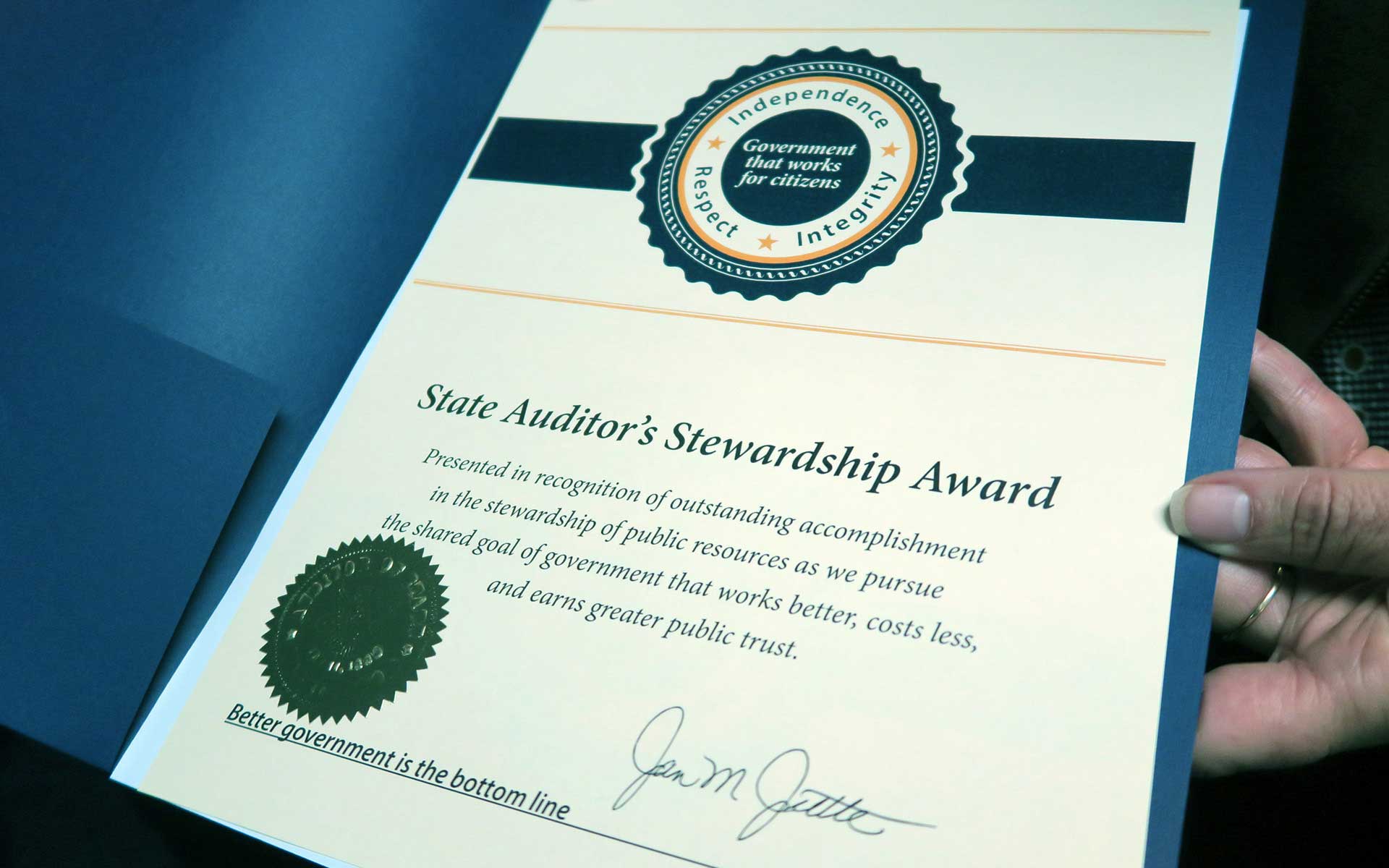 Spokane receives state’s Stewardship Award - City of Spokane, Washington